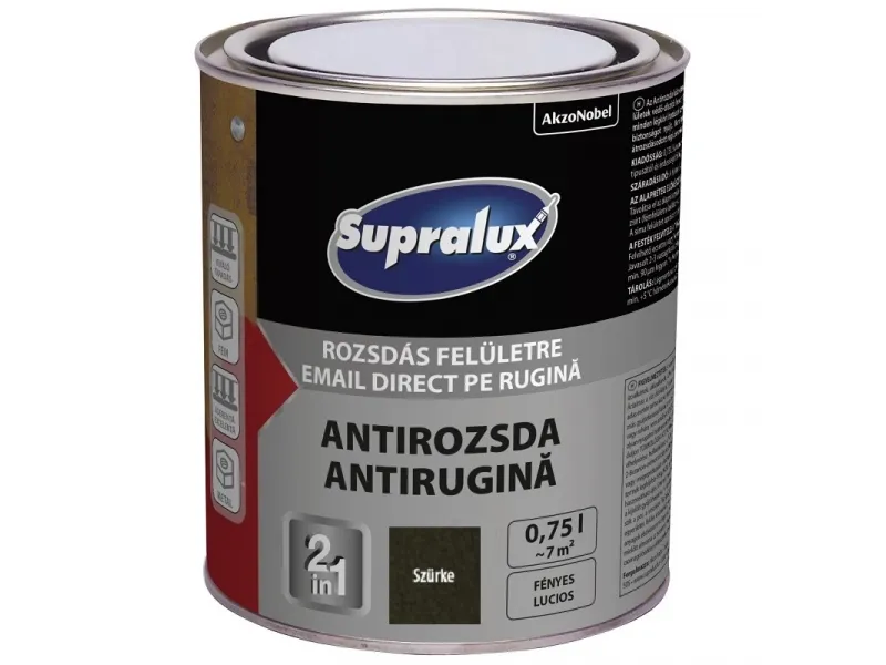 SUPRALUX ANTIROZSDA - fémfesték közvetlenül a rozsdára - szürke ...