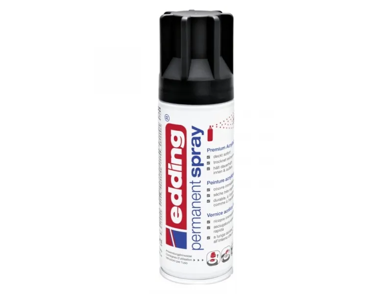 EDDING Festék spray 5200 PREMIUM (fekete, matt, 0.2L)